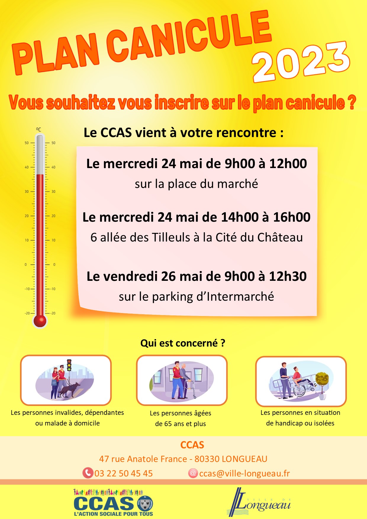 Plan canicule, pensez à vous inscrire ! - Ville de Longueau Plan canicule, pensez à vous inscrire ! - Ville de Longueau